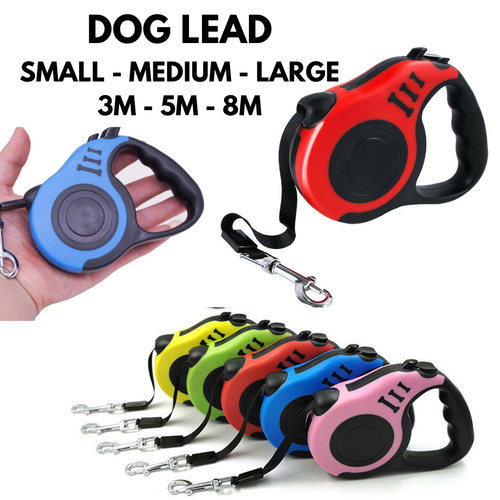 Retractable Dog Lead Extendable Training Dog Leash Pet Leads 2 Sizes 3m ...