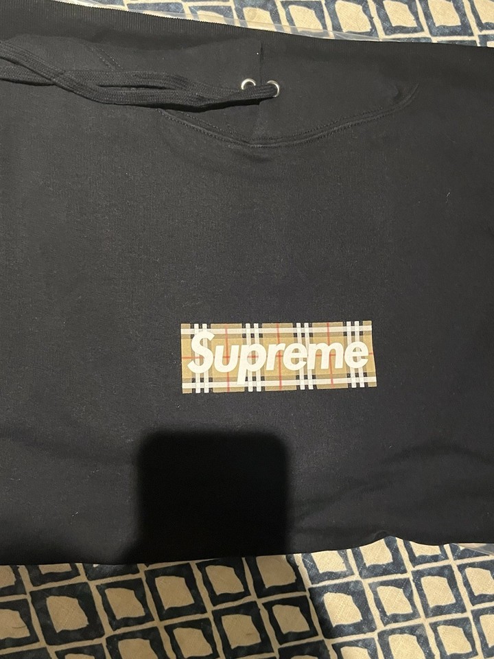 Supreme x Burberry Box Logo Hoodie Black~Size L~SS22~Brand New | eBay UK