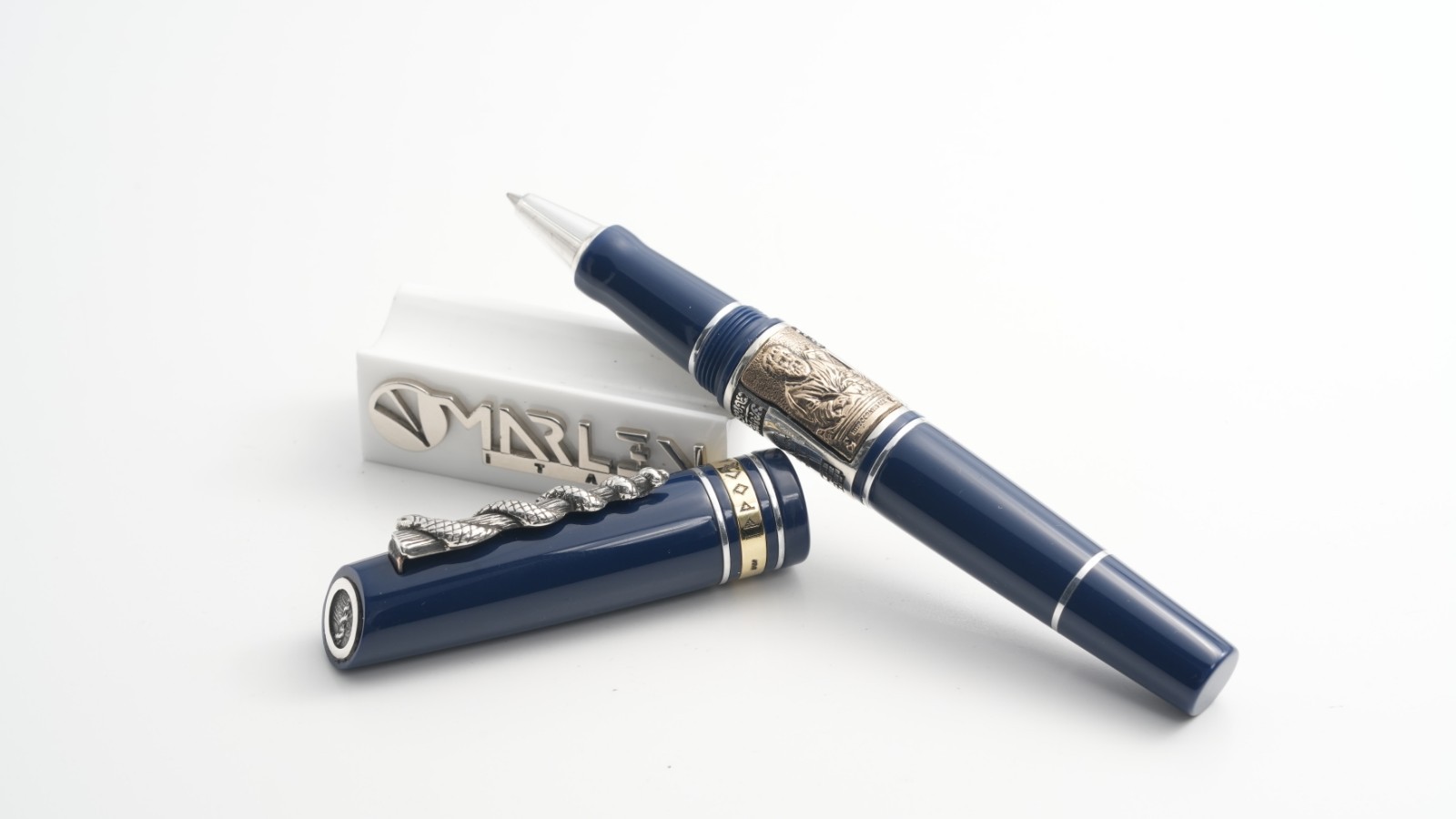 Marlen Ippocrate (Hippocrates) Rollerball Pen Silver Rod of Asclepius # ...