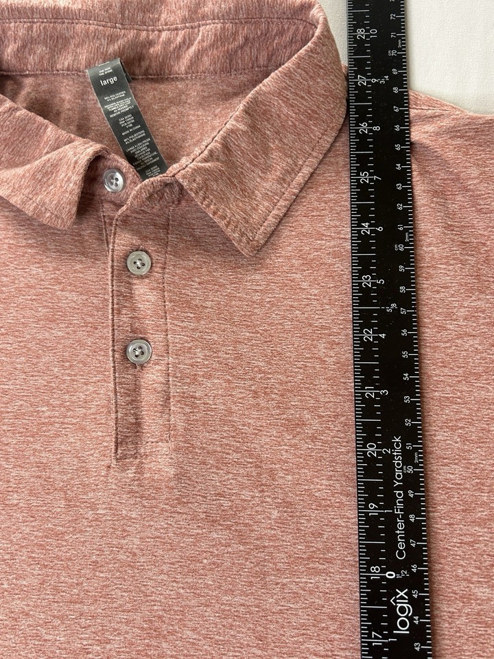 Vuori Polo Short Sleeve Shirt L Tech Golf Stretch Performance Red Pink ...