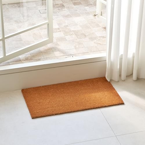 Coco Coir Door Mat with Heavy Duty Backing, Welcome Plain - Anti ...