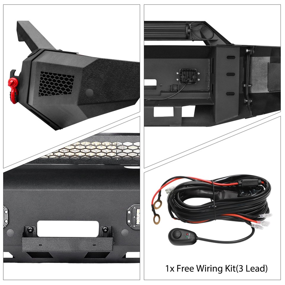 Offroad Front Rear Bumper w/Winch Plate Lights For 2008-2010 Ford F250 ...