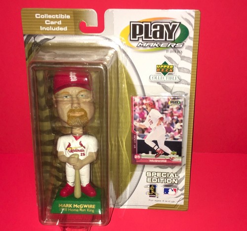 MARK MCGWIRE 2001 UPPER DECK PLAYMAKERS BOBBLEHEAD & CARD NEW IN ...