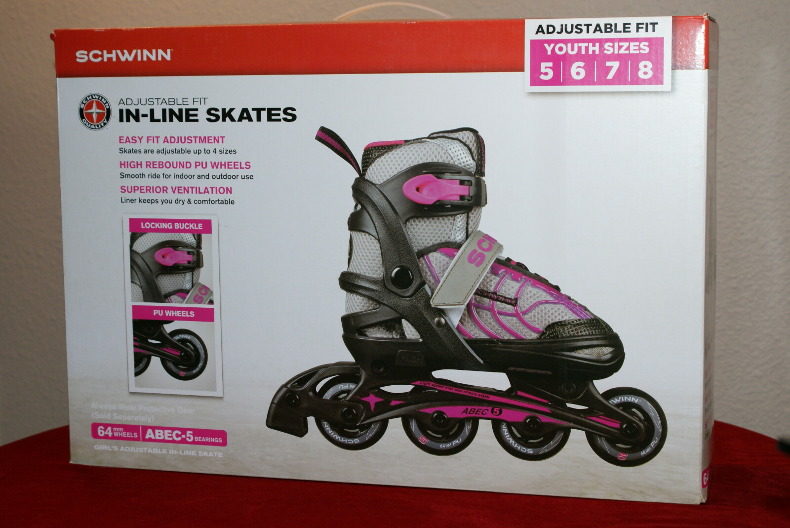 Schwinn Roller Blades Inline Skates Size Youth Girl Women 5 - 8 ...