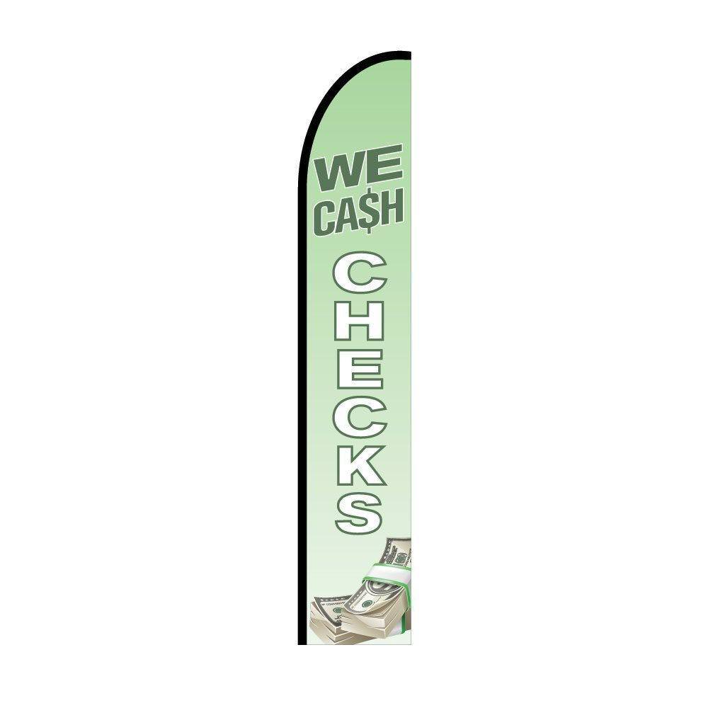 We Cash Checks Feather Flags Banner, Outdoor Advertising Sign 11.5ft ...