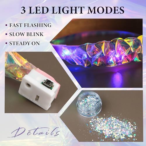 Light Up Headband - Glowing Headband LED Party Headband Glitter Rave ...