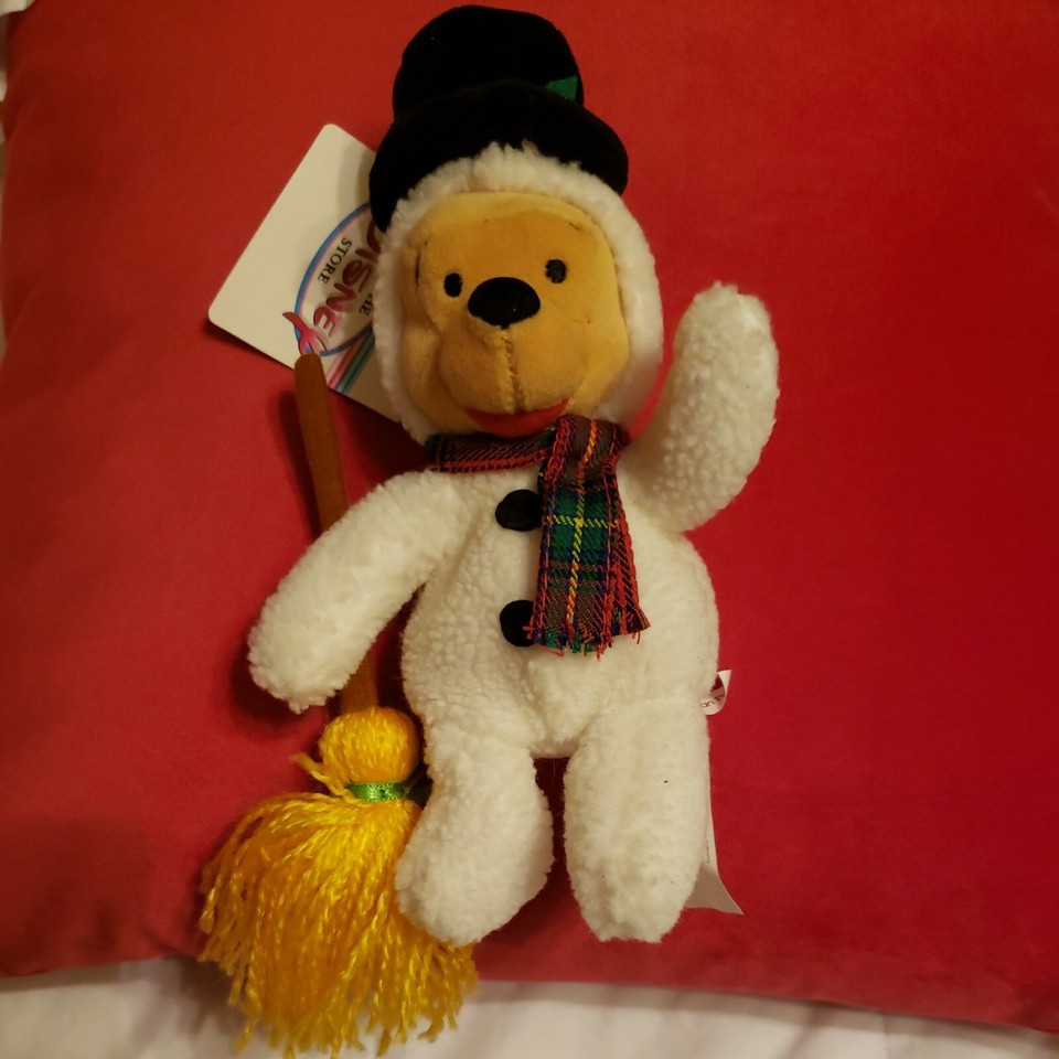 DISNEY WINNIE THE POOH SNOWMAN POOH MINI BEAN BAG 8" PLUSH TOY | eBay