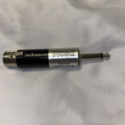 Hosa MIT-435 Impedance Transformer XLR3F to 1/4 TS Adapter Hi-Z ...