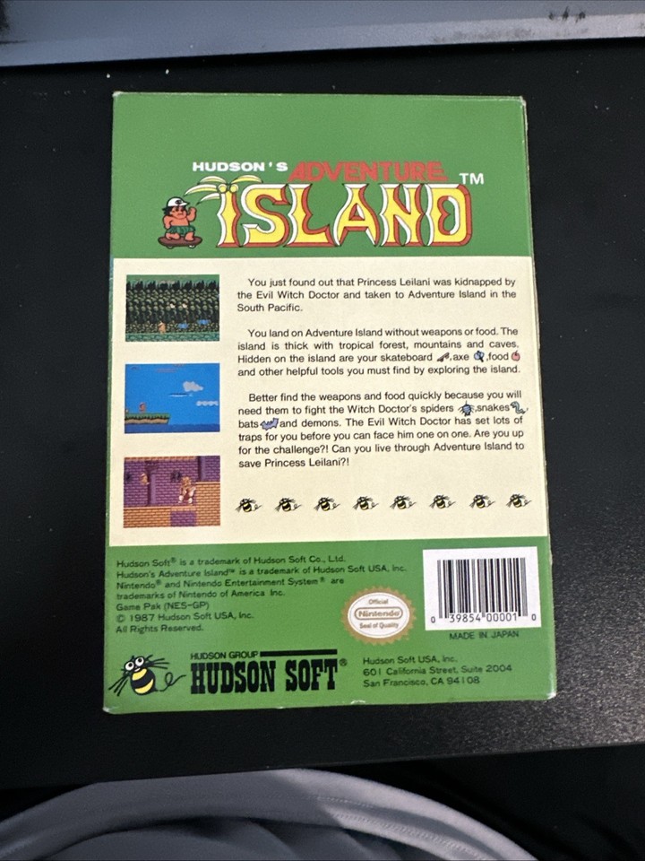 Adventure Island Nintendo NES System Complete (CIB) Tested Great Shape ...