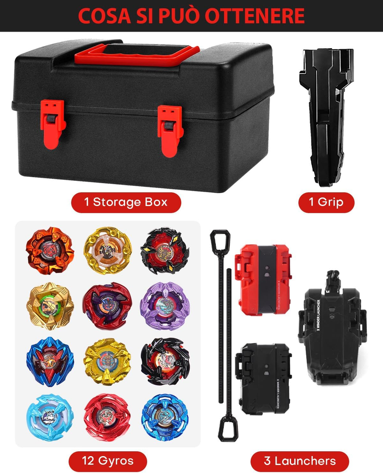 X Set Da Battaglia per Trottole a Scatola, Set Da Battle Spinner, 12 ...