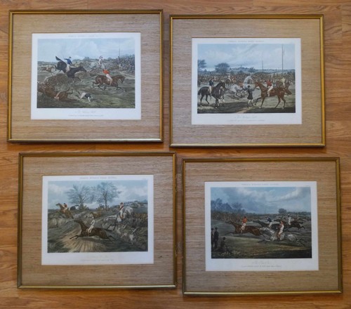 Set Of 4 1800's Fore's Steeple Chase Lithiographs Scenes J. Harris/H ...