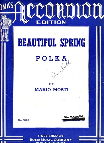 Beautiful Spring Polka Mario Mosti 1939 Vintage Accordion Sheet Music ...