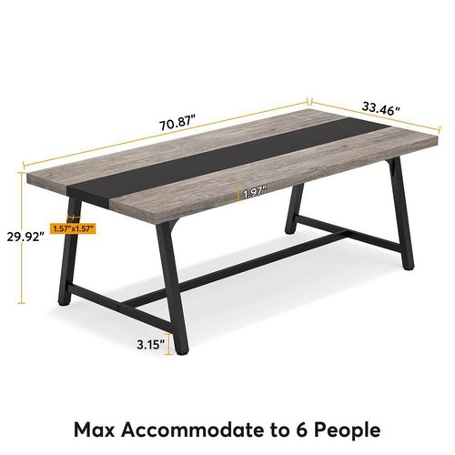 Tribesigns Conference Table 29.5 " H X 70.8 " W, Large Rectangle Wood ...
