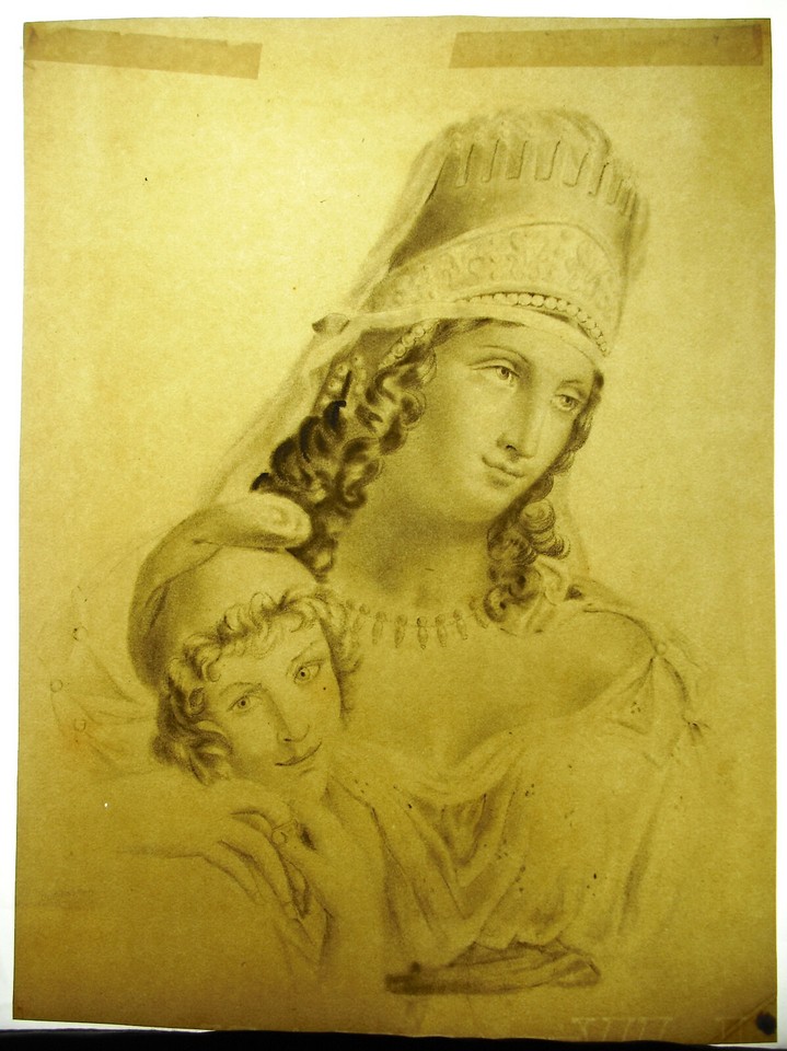 Alf Ch Weber (?) Drawing 20th Germania & Marianne Allegorie Germany ...