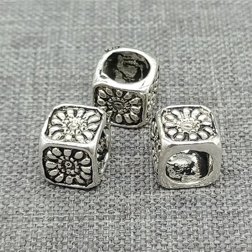 6pcs of 925 Sterling Silver Daisy Cube Beads 6.5mm | eBay