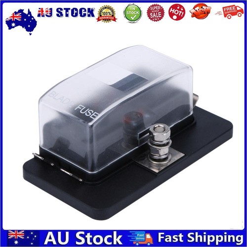 AU 4 Way Plastic Cover Blade Fuse Block with LED Warning Light Blade ...