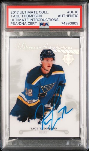 Tage Thompson SIGNED 2017 Upper Deck Ultimate Collection Introduction ...
