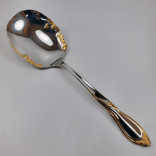 Yamazaki Cache Serving Spoon 9 1/2" Stainless Gold Accent Japan ...