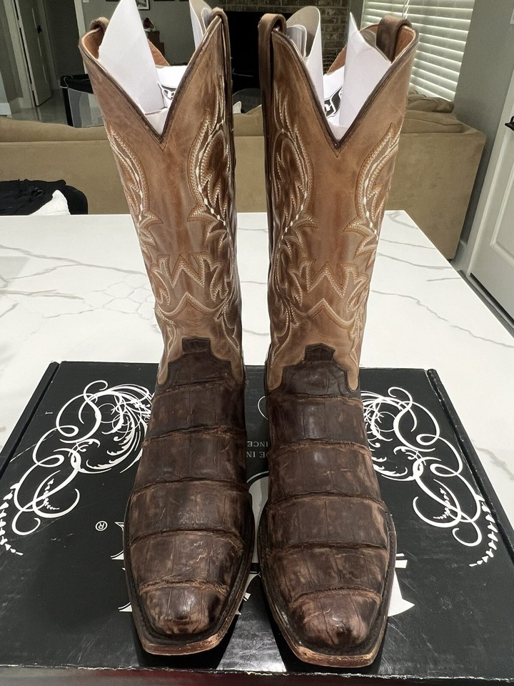 Lucchese Giant alligator burke boots chocolate brown sz 11 D | eBay