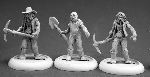 Reaper Miniatures Zombie Miners (3) #50317 Chronoscope Unpainted RPG ...