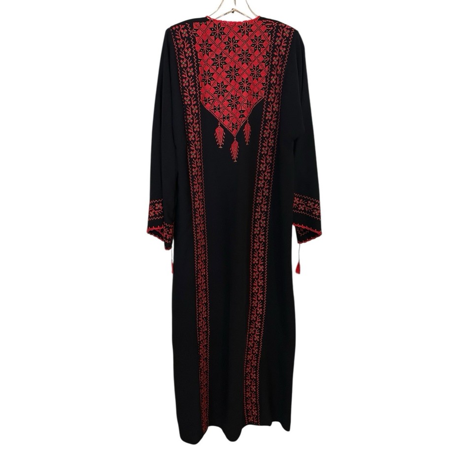 Palestinian Thobe Tatreez Embroidery Maxi Dress Kaftan Ramallah Red ...