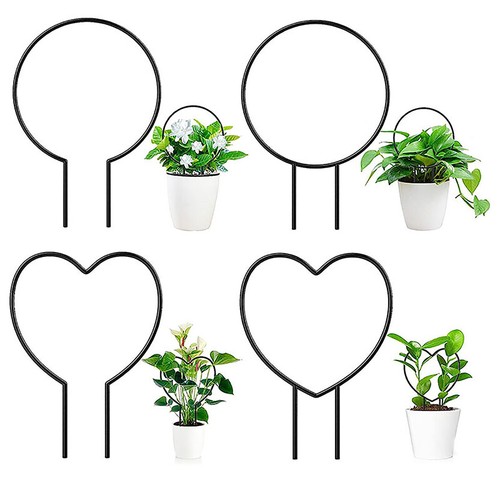 1 Piece Garden Plant Support Climbing Frame Iron Heart Shaped Flower ...