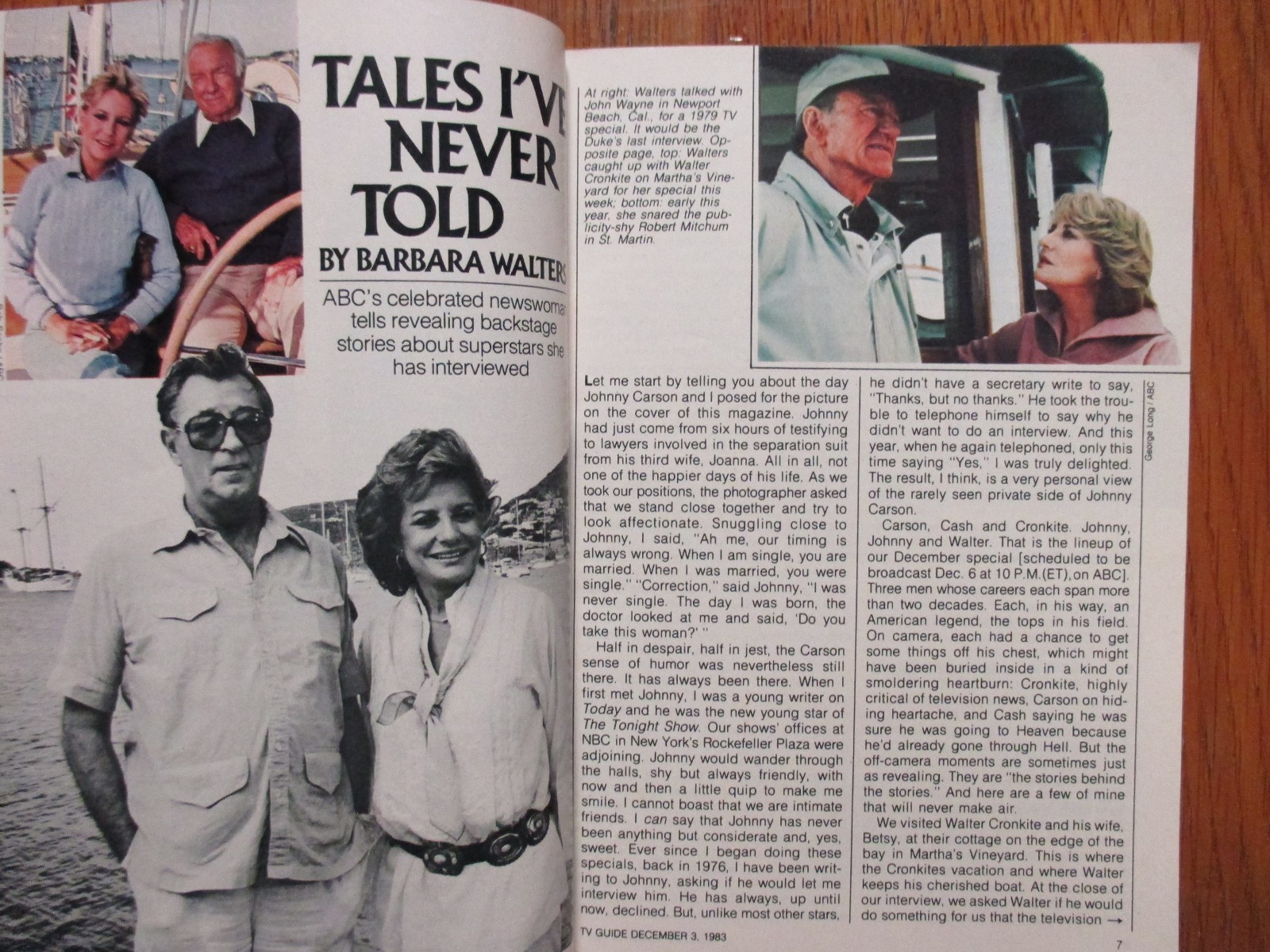 December 3, 1983 TV Guide(TERI GARR/JAMES BROLIN/BARBARA WALTERS/JOHNNY ...