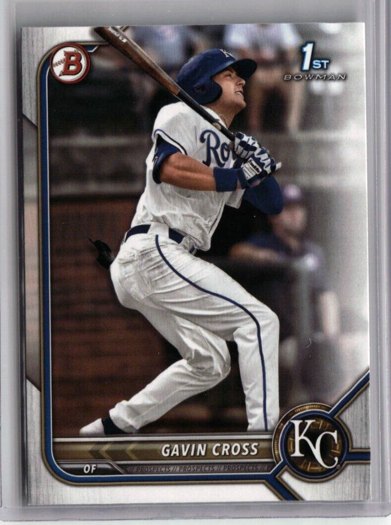 GAVIN CROSS ROOKIE 1ST BOWMAN BASEBALL CARD RC #BD-6 2022 MLB KANSAS ...