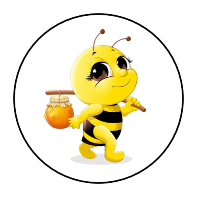 30 honey bee, bumblebee stickers, labels, tags, envelope seals 1.5" | eBay