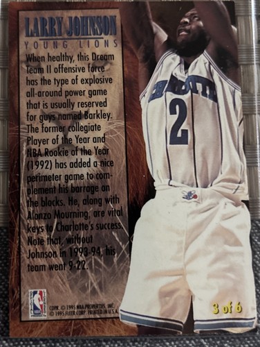 LARRY JOHNSON #3 YOUNG LION FLEER 1994-95 NBA | eBay