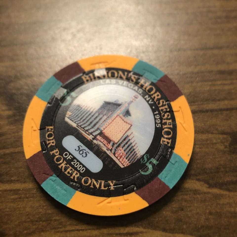 $5 binion's horseshoe Fred Ferris oversized poker las vegas casino chip ...