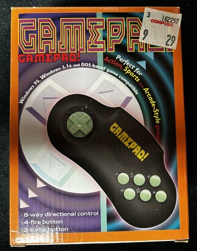 Gamepad Windows 95 3.1 MS-DOS 15-pin PC Controller VINTAGE NEW NIB VNTG ...