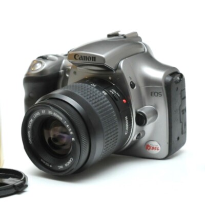 CANON EOS REBEL SILVER DIGITAL SLR CAMERA with 35-80mm Lens | eBay