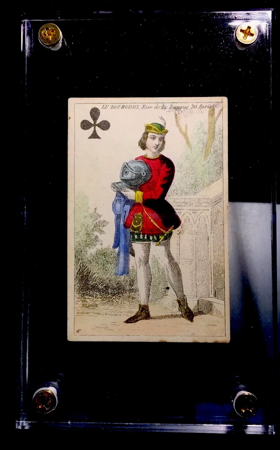 c1850 Hand Colour Engraved Antique Playing Cards Medieval Knave ...