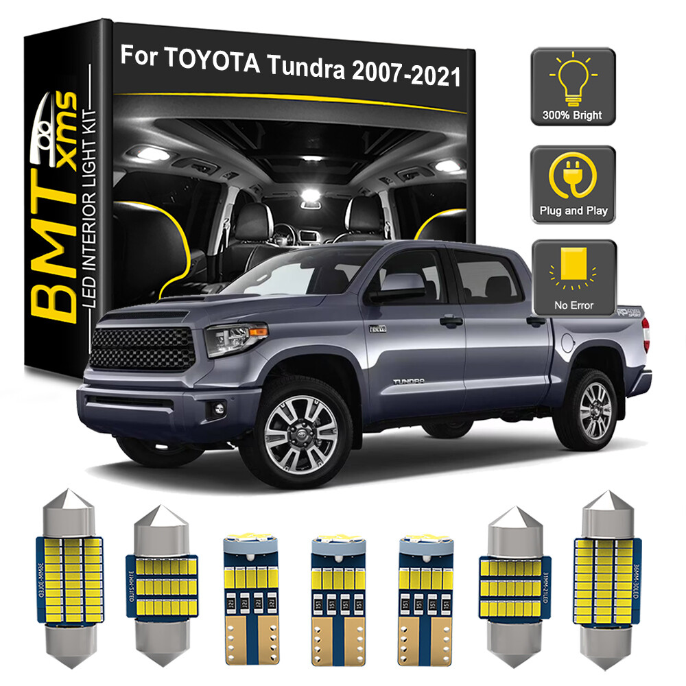 18x Interior LED Light Bulbs Lience Plate For Toyota Tundra 2007-2022 ...