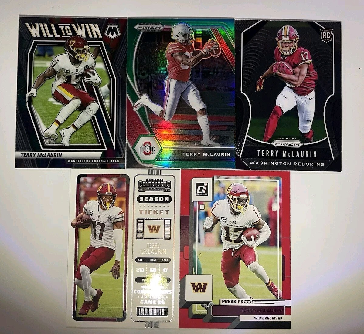Washington Commanders Active Starter Terry Mclaurin 5 Rookie Cards | eBay