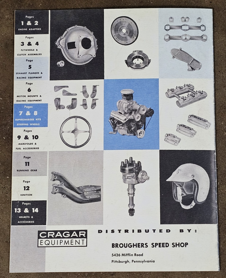 1961 CRAGAR Bell AUTO Catalog Hot Rod Drag Racing nhra scta blower ...