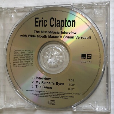 ERIC CLAPTON The MuchMusic Interview 1998 CANADA PROMO Only CD My ...
