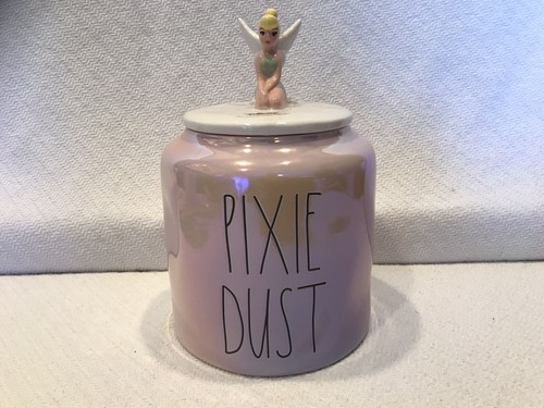 Rae Dunn Disney Peter Pan TINKERBELL TOPPER Canister "PIXIE DUST ...