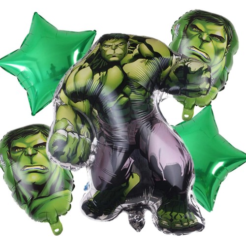 5Pcs Avengers Superhero Hulk Foil Balloons Kit Happy Birthday Party ...