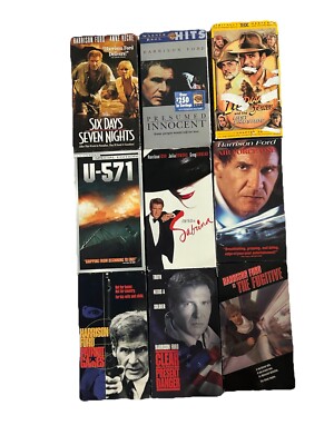 Harrison Ford VHS Tape LOT OF 9 Vintage Classic Movies Action Adventure ...