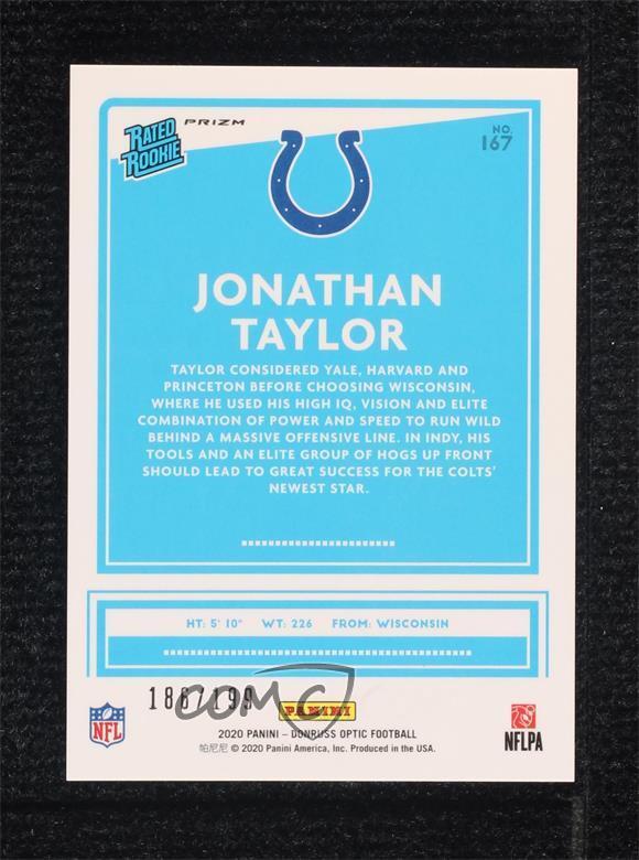 2020 Donruss Optic Rated Rookies Wave Prizm 186/199 Jonathan Taylor ...