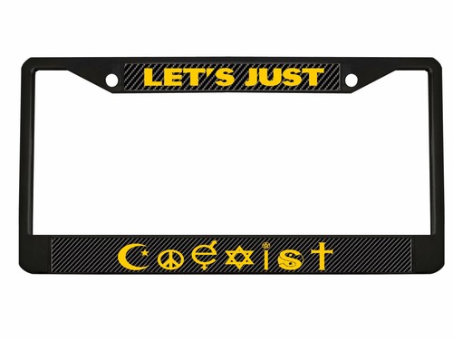 Let's Just Coexist Religious Metal Auto License Plate Frame Car Tag ...