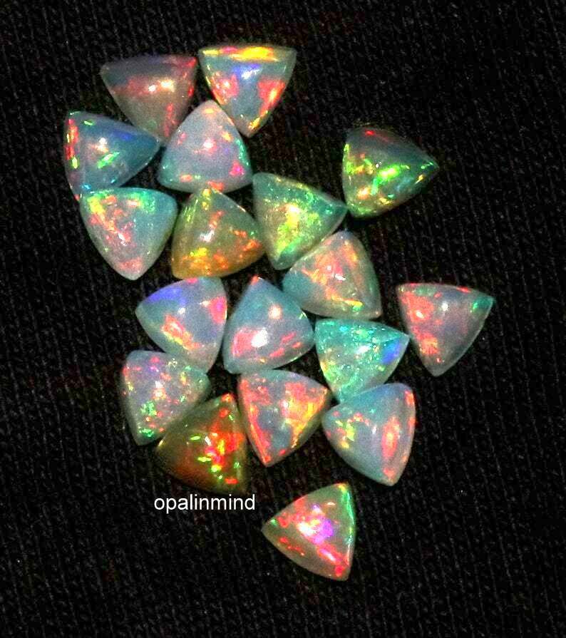 Natural Ethiopian fire opal cabochon trillion shape opal white opal loose opals | eBay
