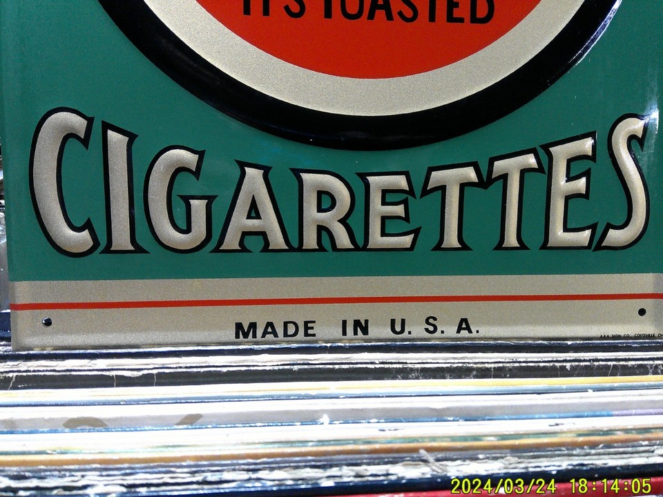 Vintage Metal Lucky Strike Cigarettes It's Toasted Sign 12 3/4 X 9 3/4 ...
