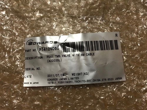 Edwards P041 TMS Valve with 8M Cable (A2203SL) | eBay