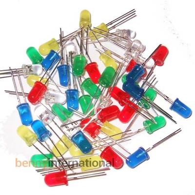 50x 5mm DIFFUSED LEDS RED GREEN YELLOW BLUE WHITE Arduino Project | eBay