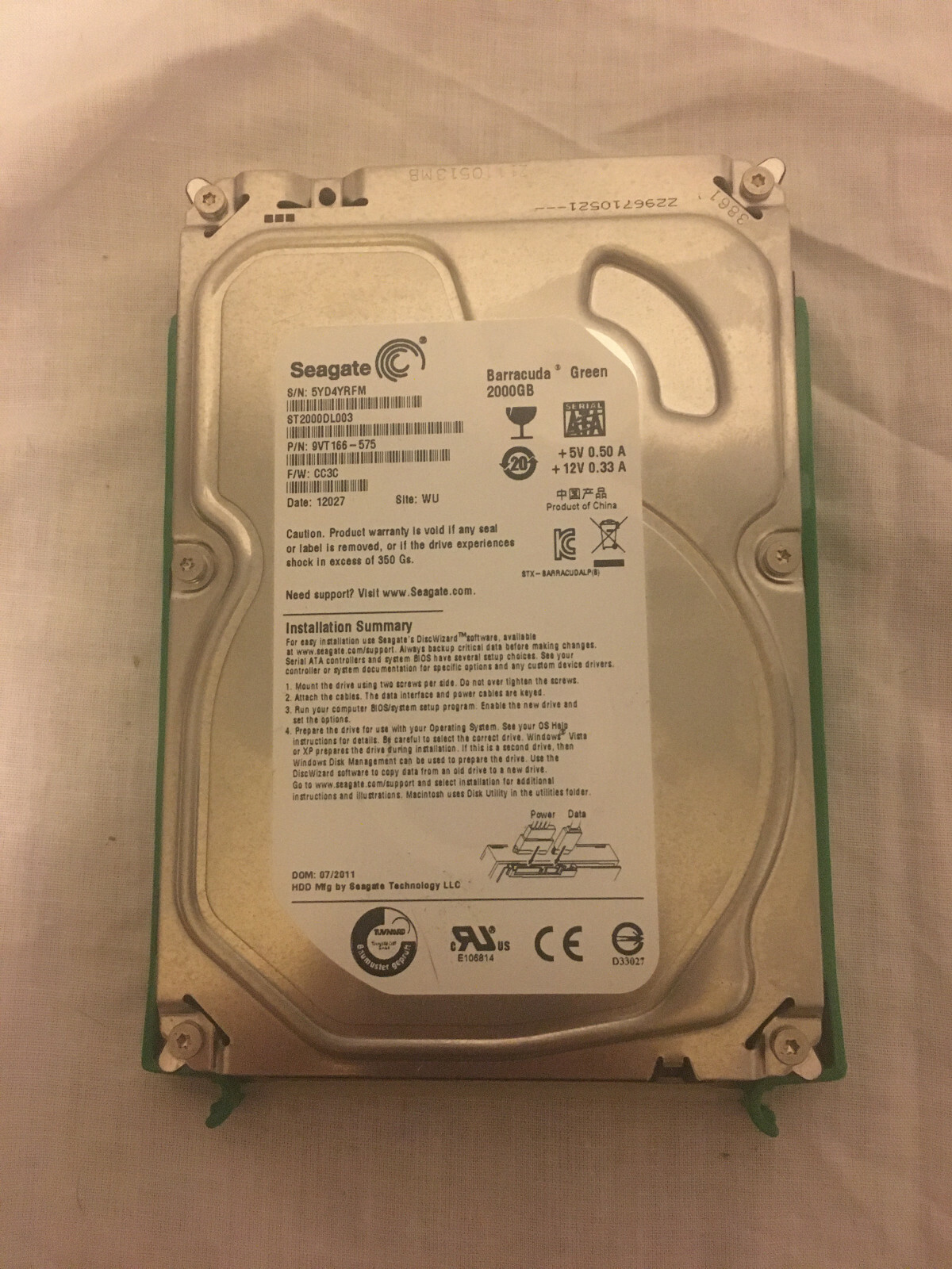 Seagate St2000dm 001-1er164 Hard Drive 2tb 3.5" SATA HDD for sale ...
