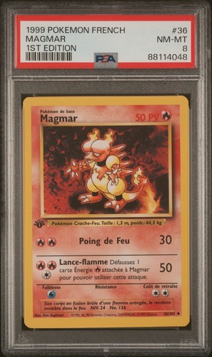 PSA 8 1st Edition - Magmar - 36/102 French Base Set - Pokemon Card NM ...