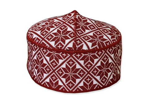 Men's Namaz Cap Sufi Muslim Namaz Topi/Prayer Cap White & Maroon Size M ...